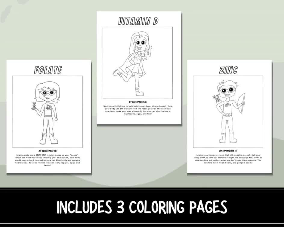 vitamin coloring sheet