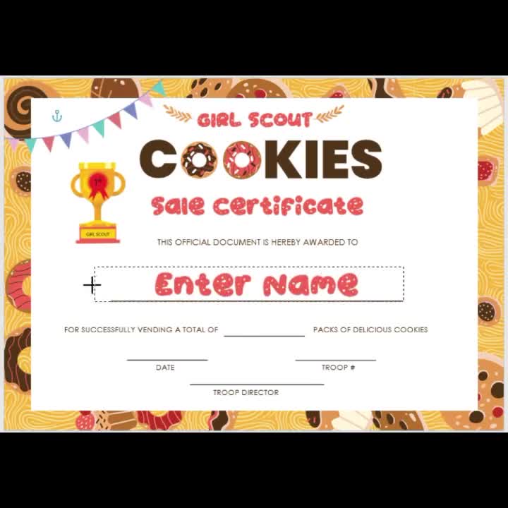 Certificate For Selling Girl Scout Cookies Girl Scout Cookie Flavors: