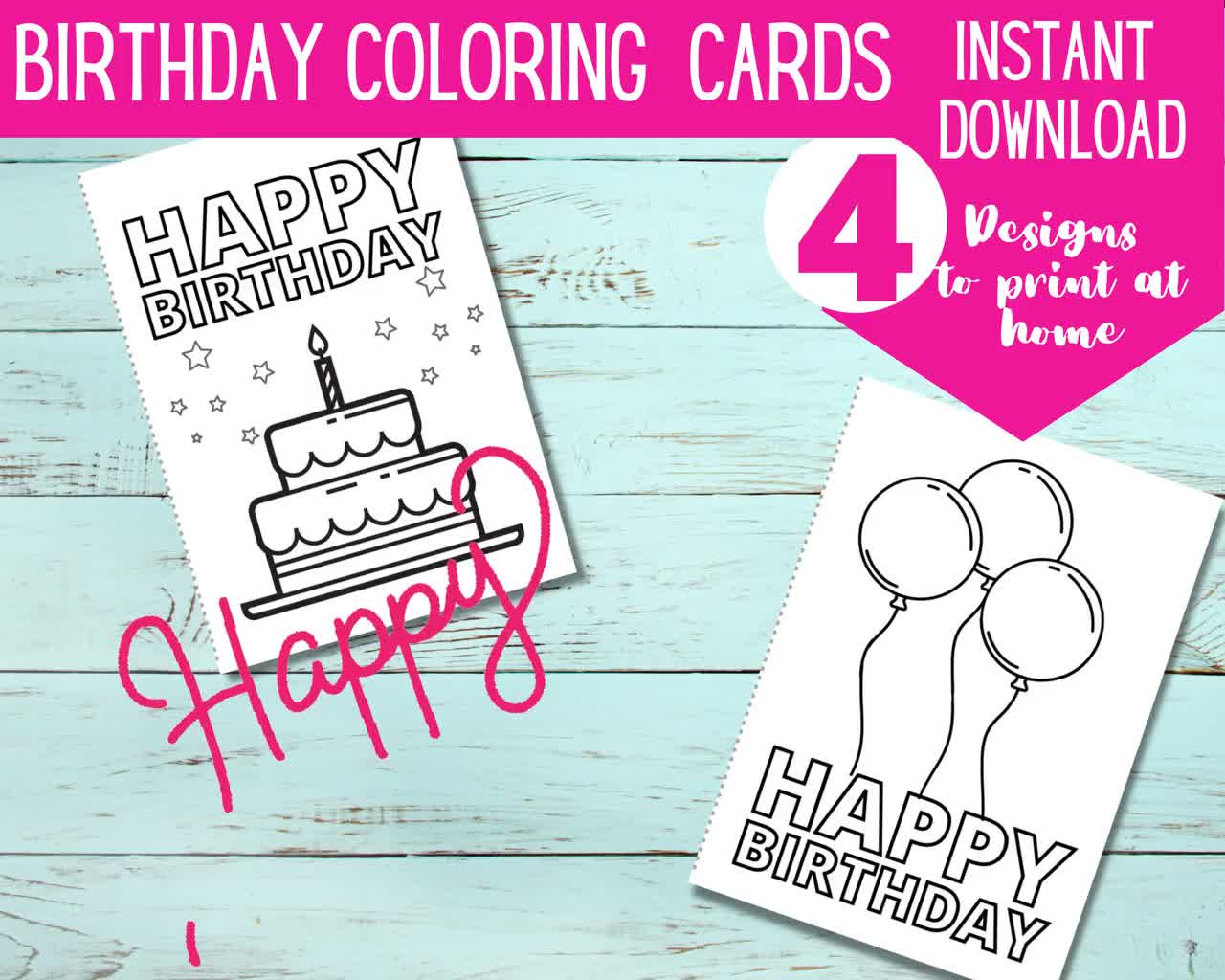 Printable Birthday Cards For Boys To Color