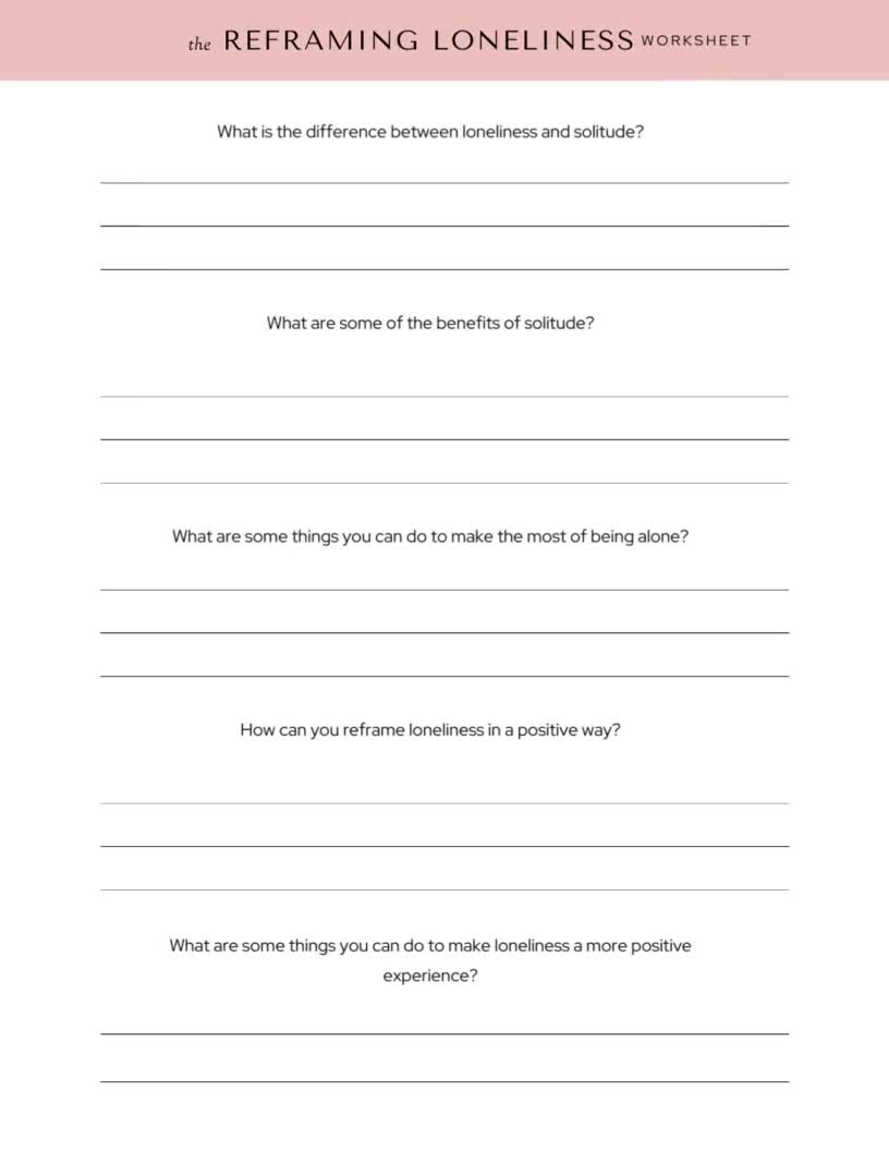 Loneliness Worksheets