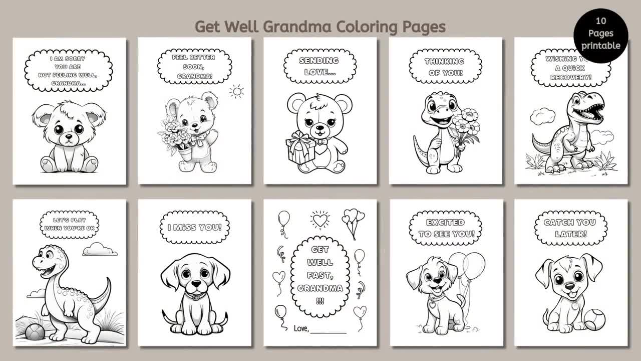 get well soon grandma coloring pages printable