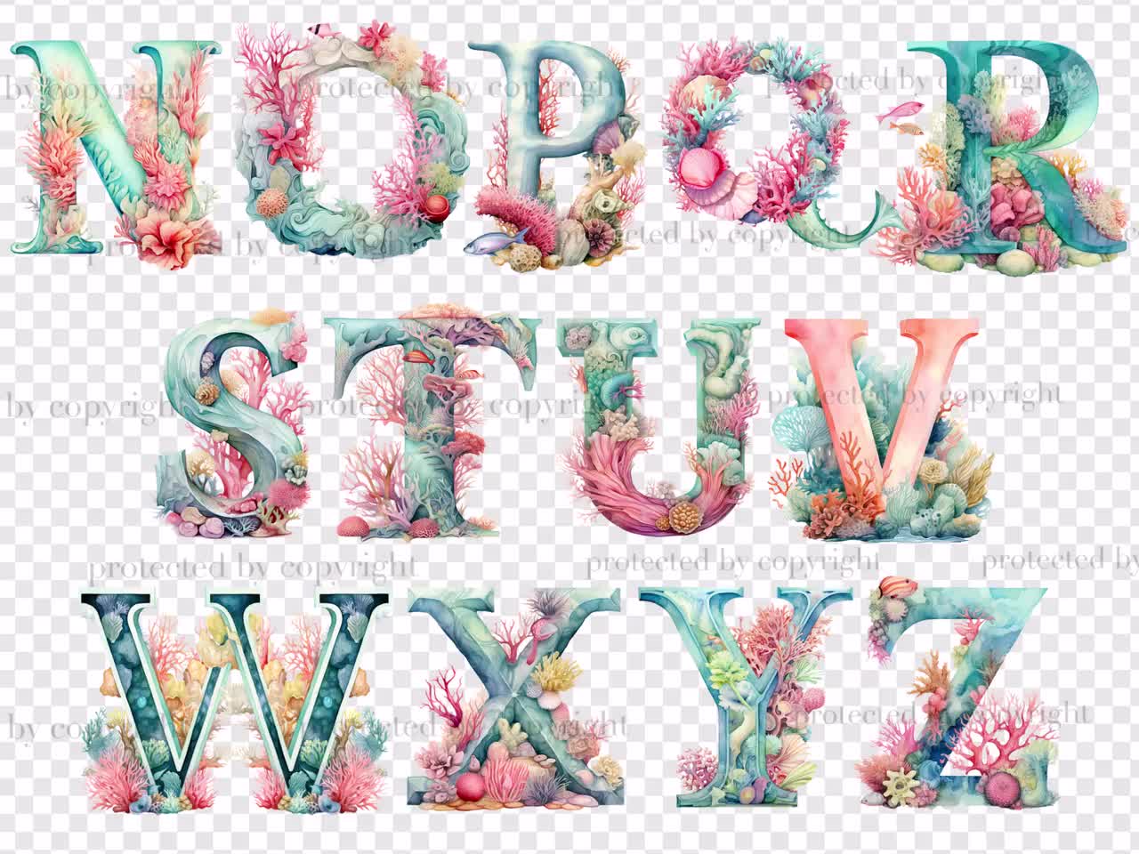 Coral Colored Letters