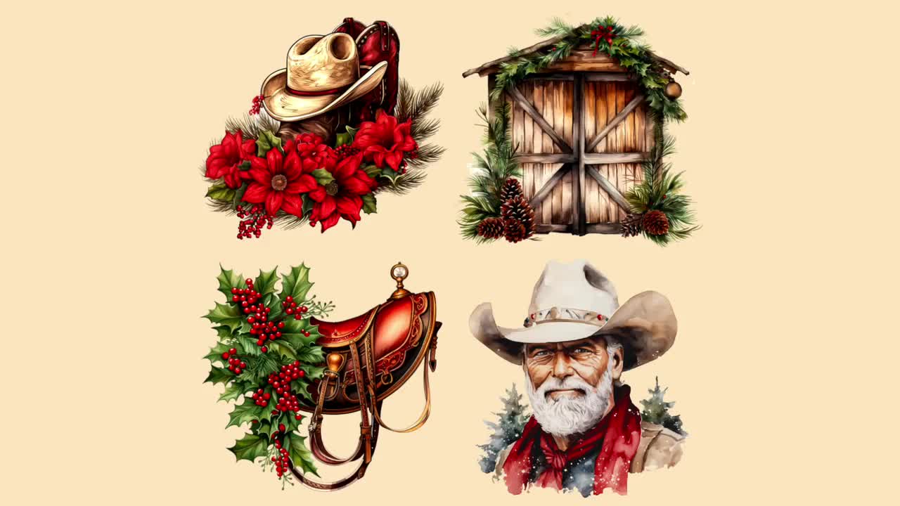 Cowboy Christmas Clipart