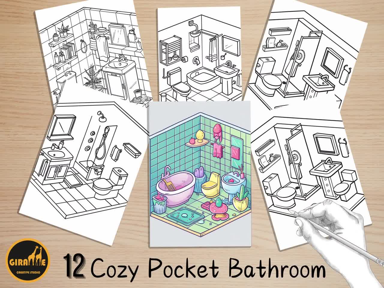 bathroom coloring pages