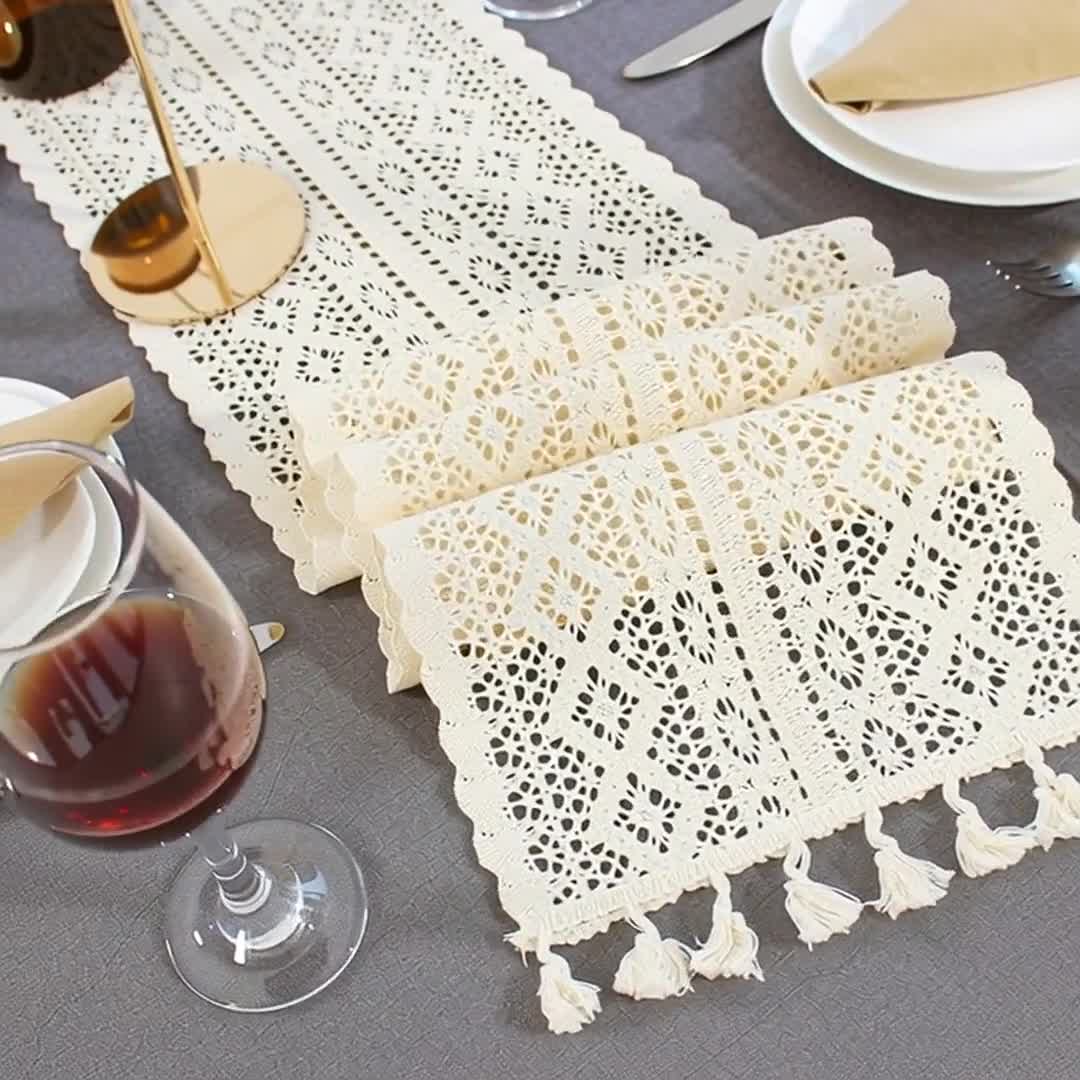 Doilies For Furniture Handmade Crochet Lace Table Runner: Boho Wedding ...