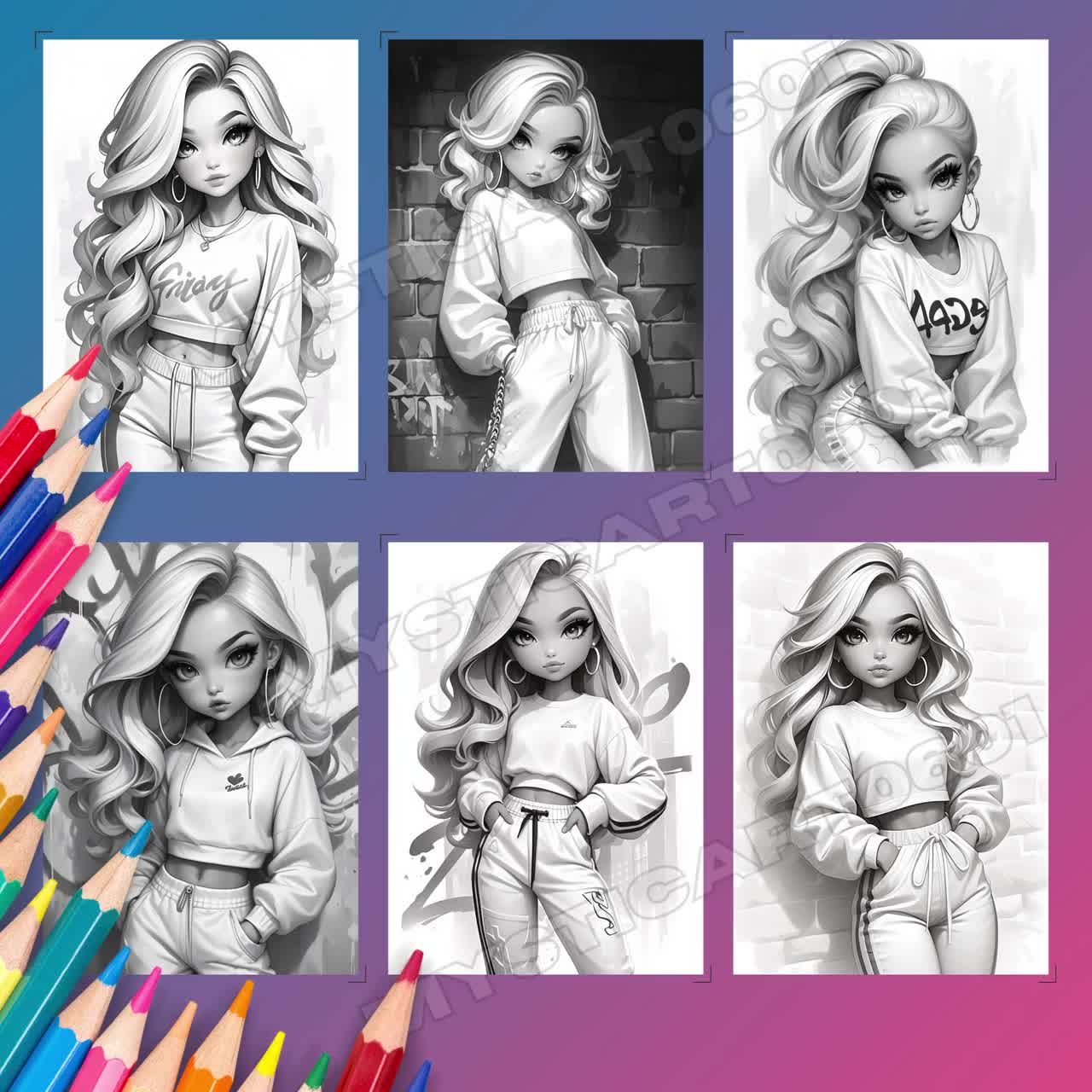 top model biz coloring pages