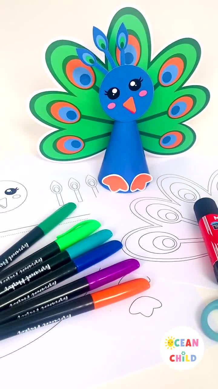Peacock Template For Kids