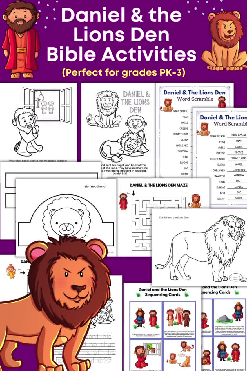 Lions Den Bible Daniel And The Lions' Den Coloring Pages: Bible Story