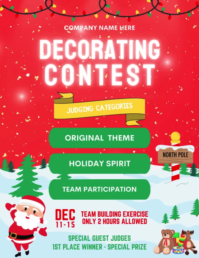Christmas Decorating Contest Template Cubicle Decorating Contest