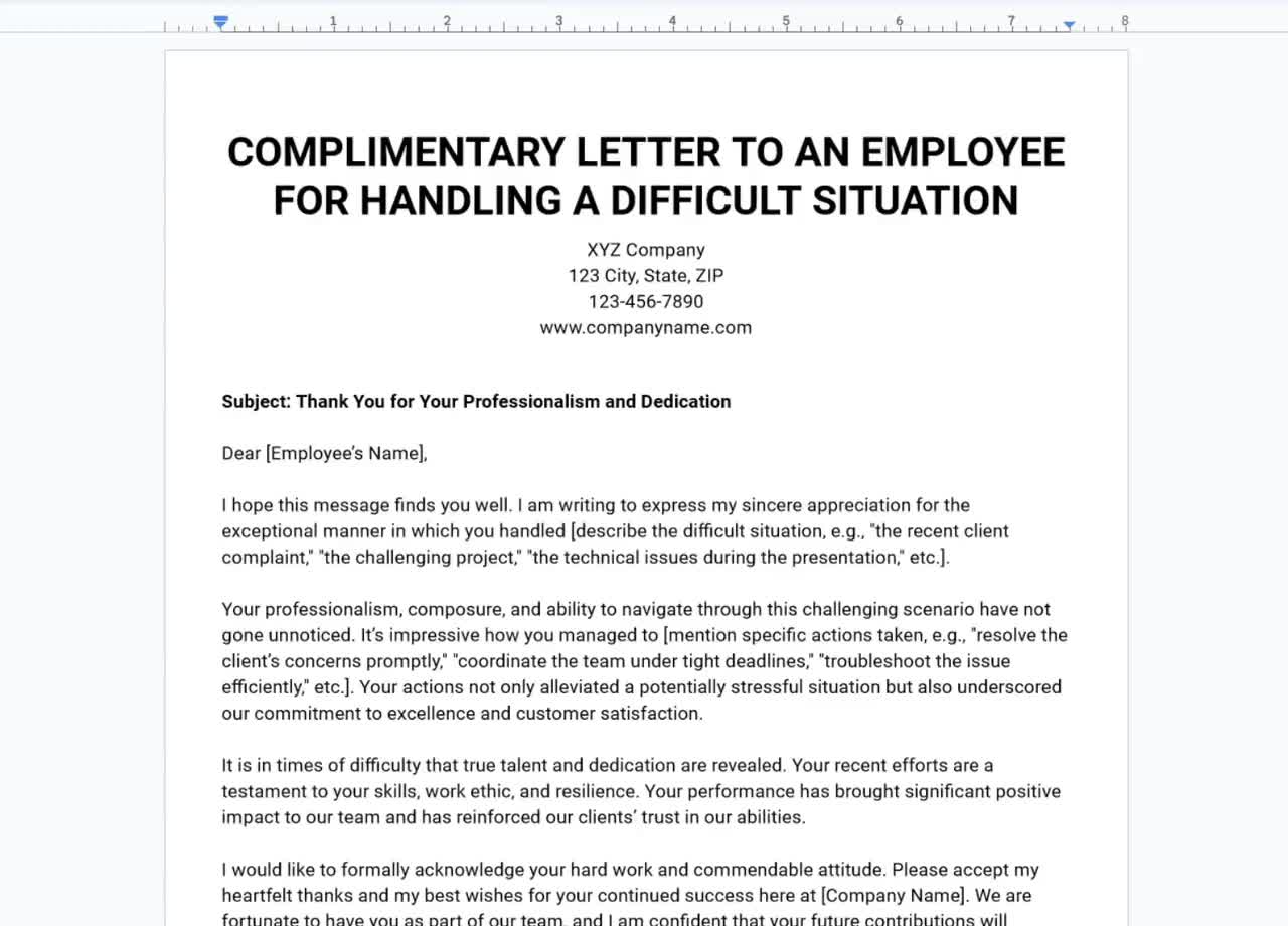 Compliment Letter Format Compliment Letter Zaini | PDF | Business