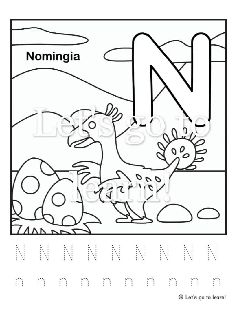 dinosaur letter coloring pages