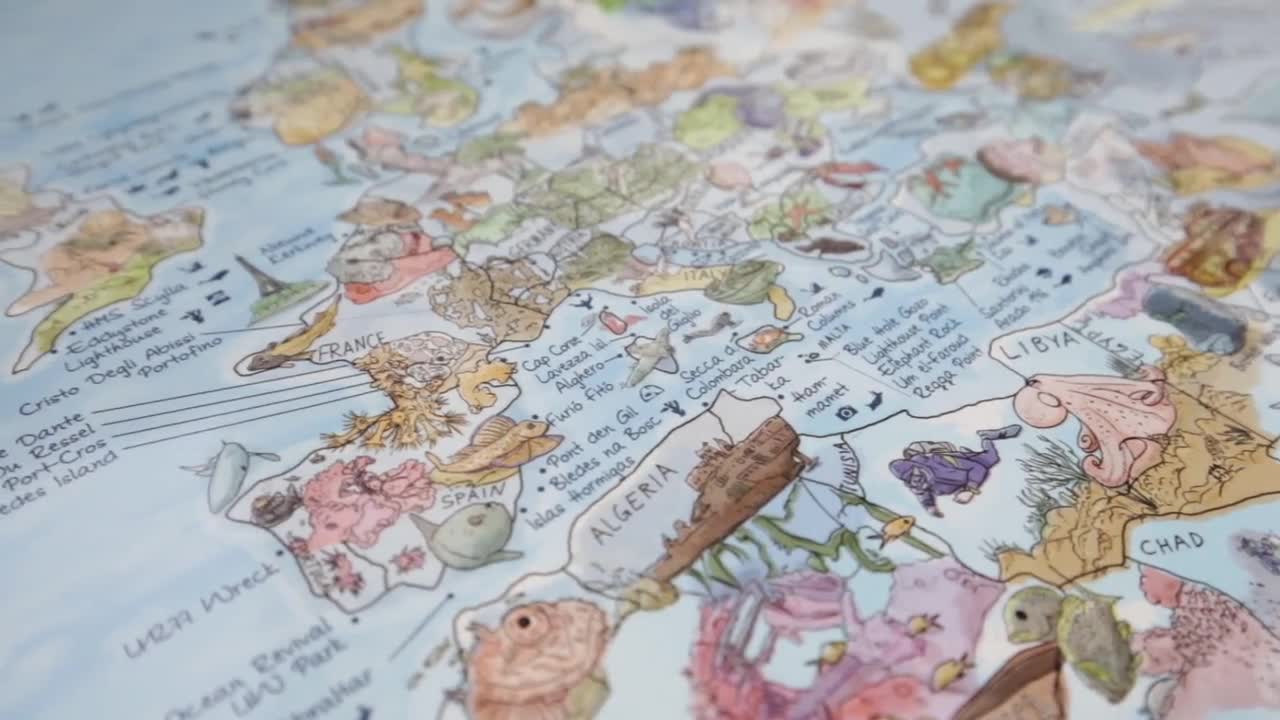 World Map Scuba Diving