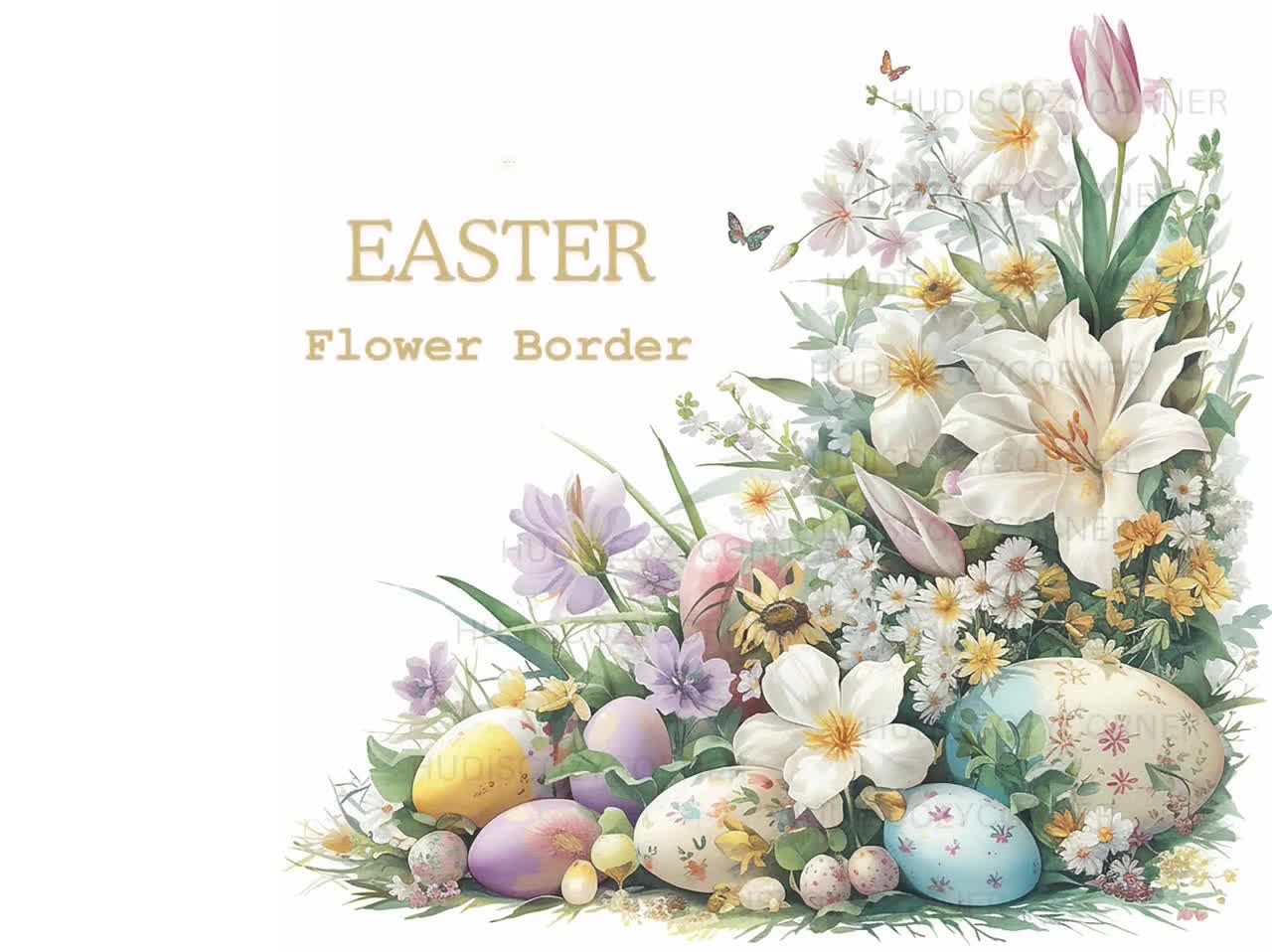Easter Flowers Borders Clip Art Flower Border Clipart Stock