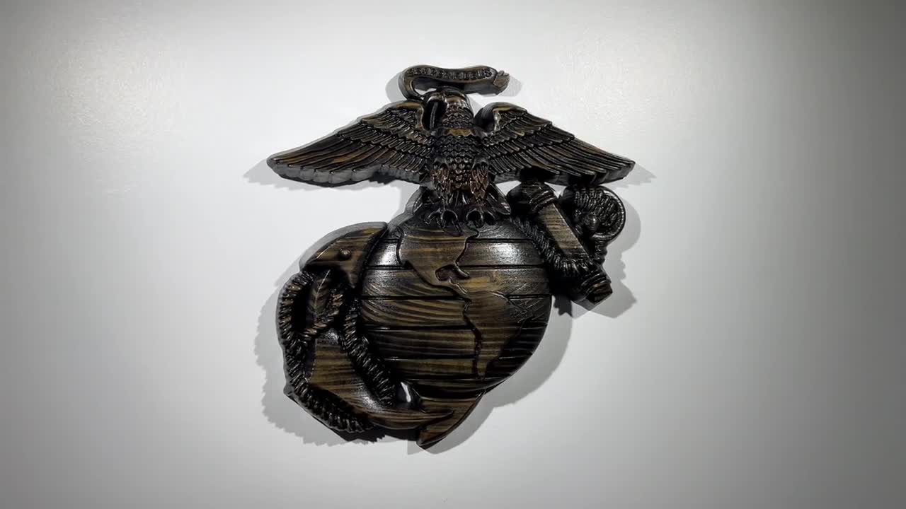 Us Marine Corps Plaque Camp Pendleton Usmc Eagle Globe Military Carved