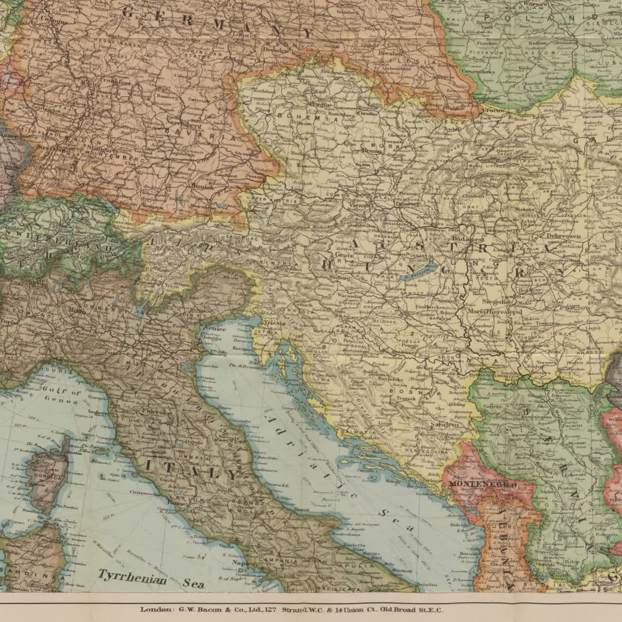 Detailed Map Of Europe 1914