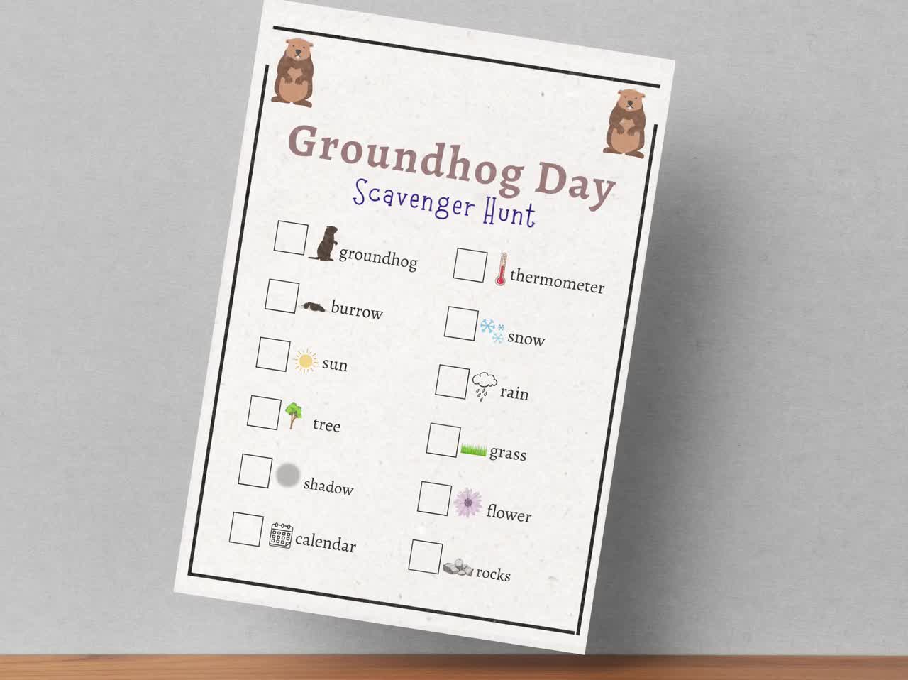 Groundhog S Day Scavenger Hunt 35 Fun Groundhog Day Activities For