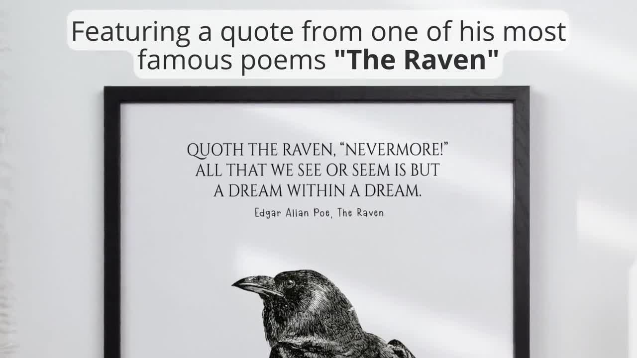 Quoth The Raven Nevermore Quote Art Print Edgar Allan Poe