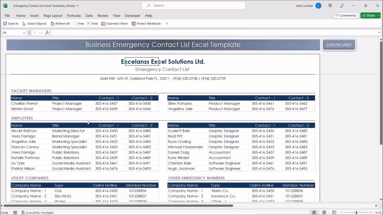 Emergency Notification Template Excel