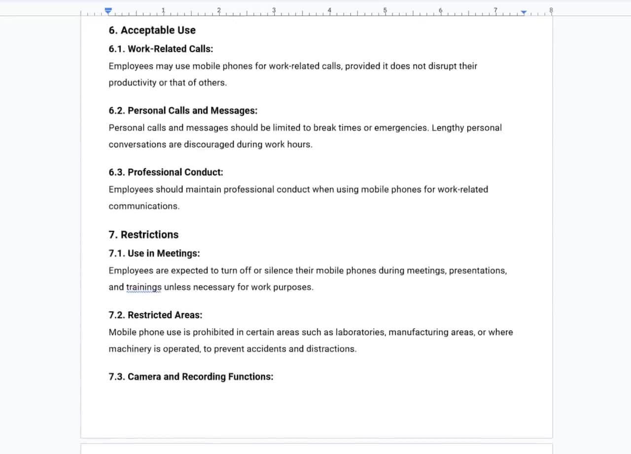 Mobile Phone Use At Work Policy Template Uk