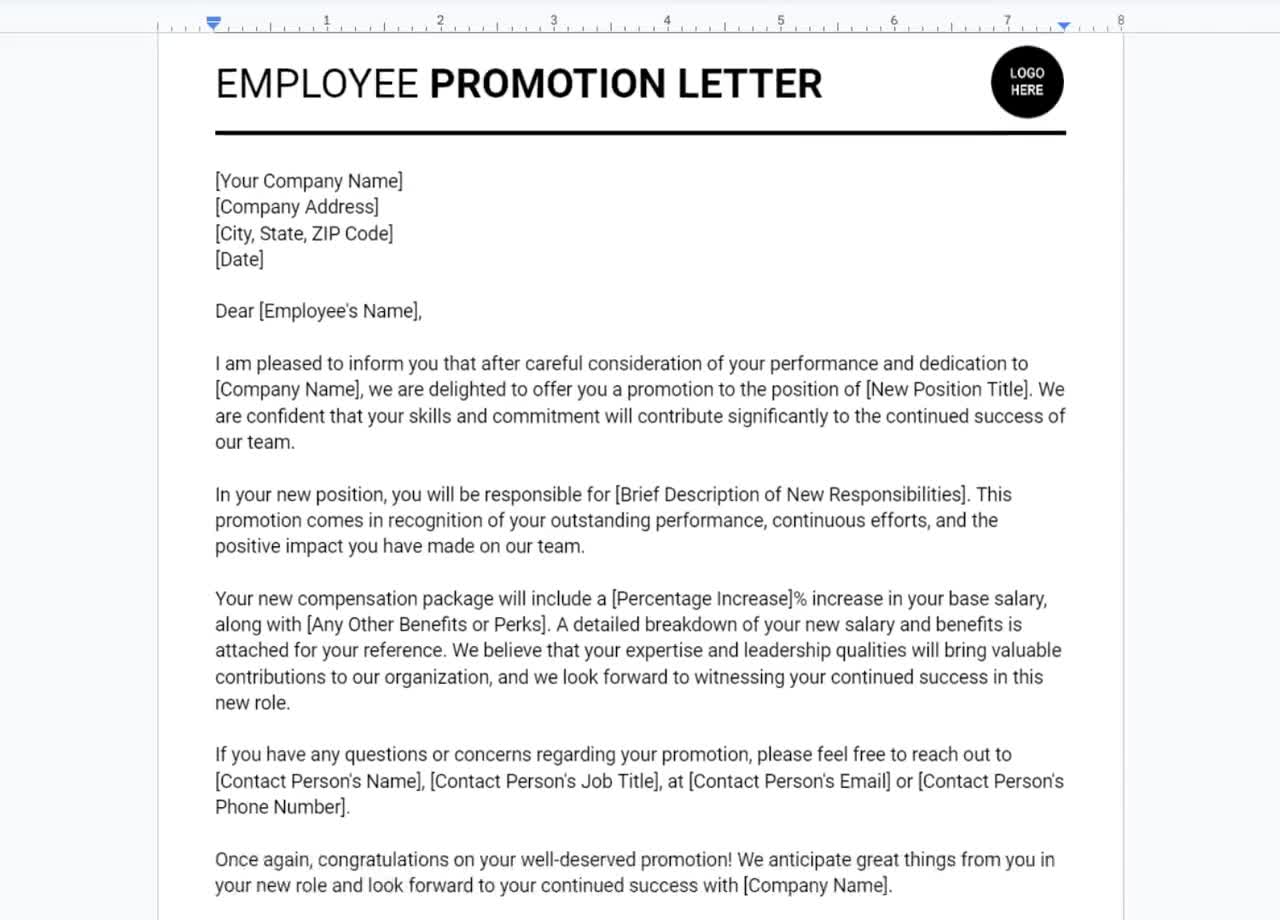 Employee Promotion Letter Employee Contract (Offer Letter) عقد