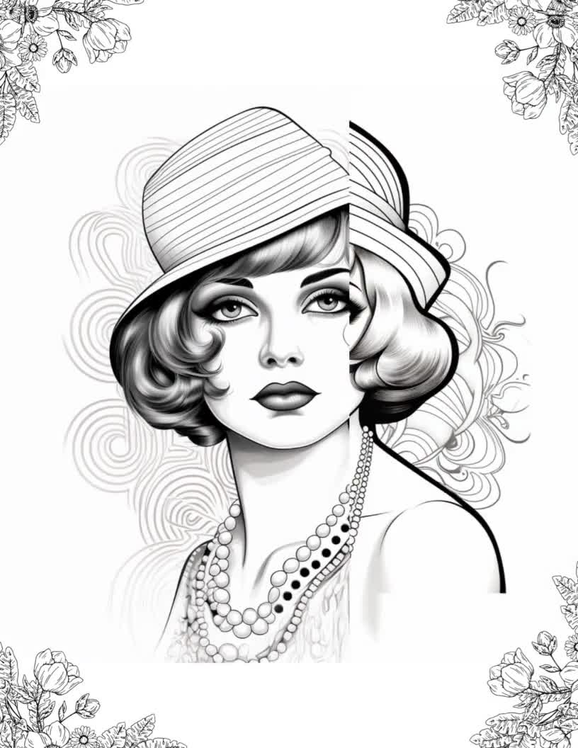 flapper coloring pages