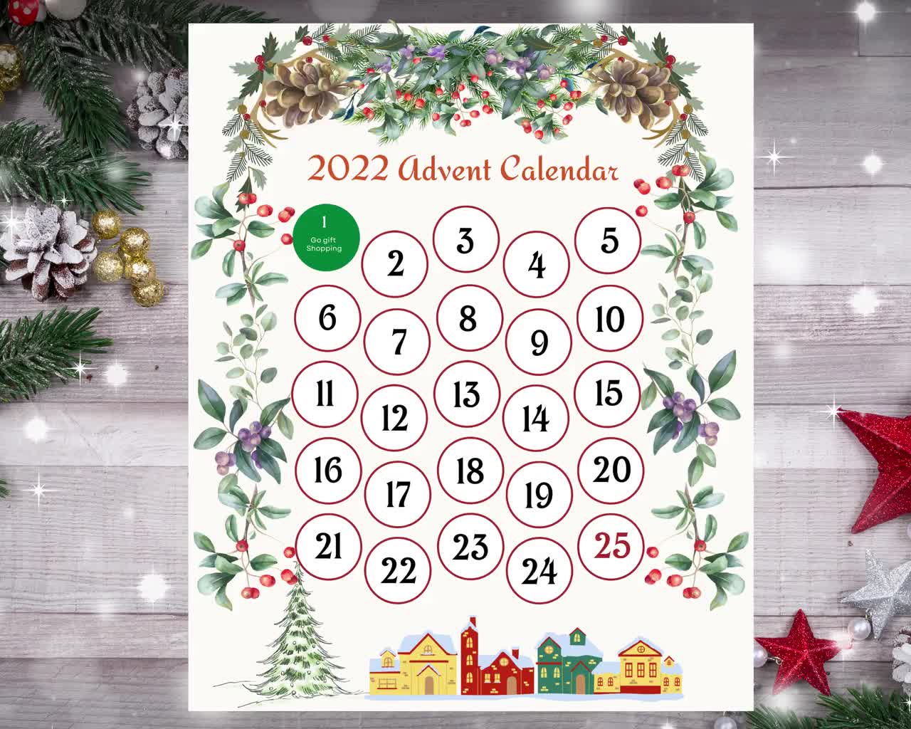 Christmas Countdown Calendar Printable