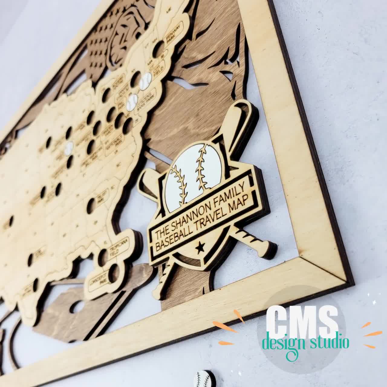 Baseball Fan Gift Custom Baseball Stadium Map, MLB Stadium Map, Pro ...