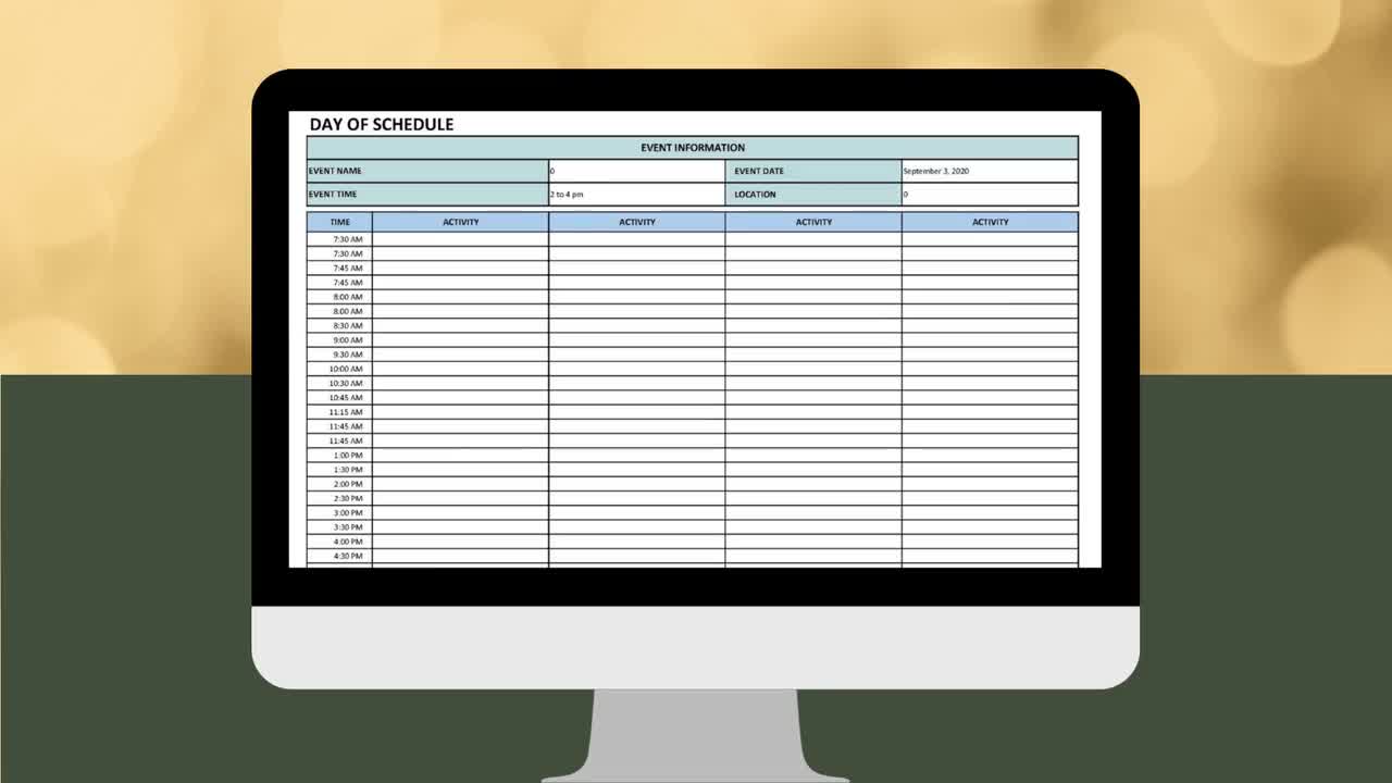 Event Planning Template Excel