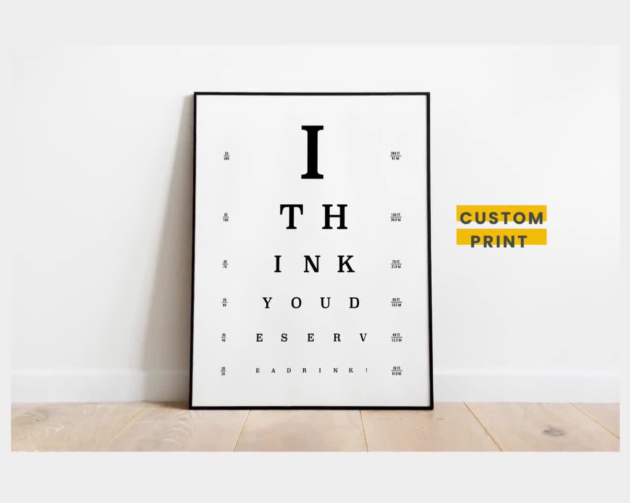 Custom Eye Chart Maker Upper Cervical Chiropractic Right Eye Exam