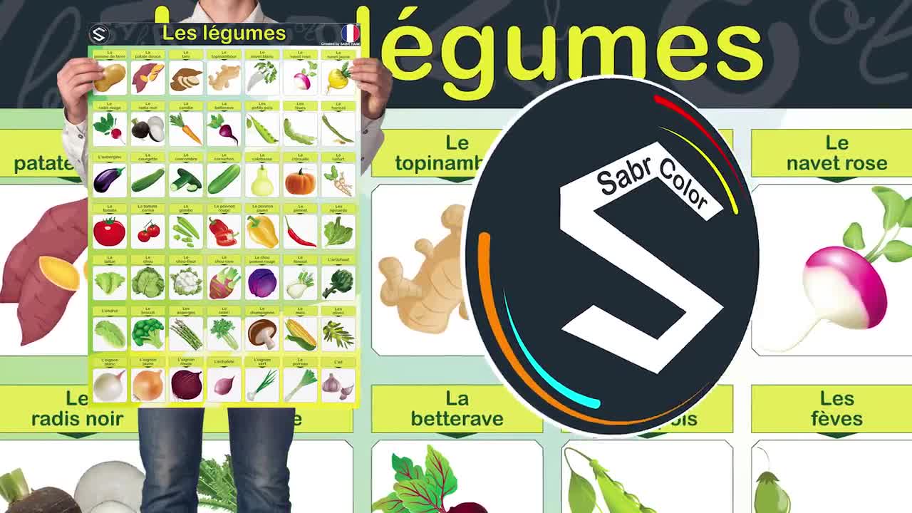 Learn Summer Vegetables Name In French Coloring Page