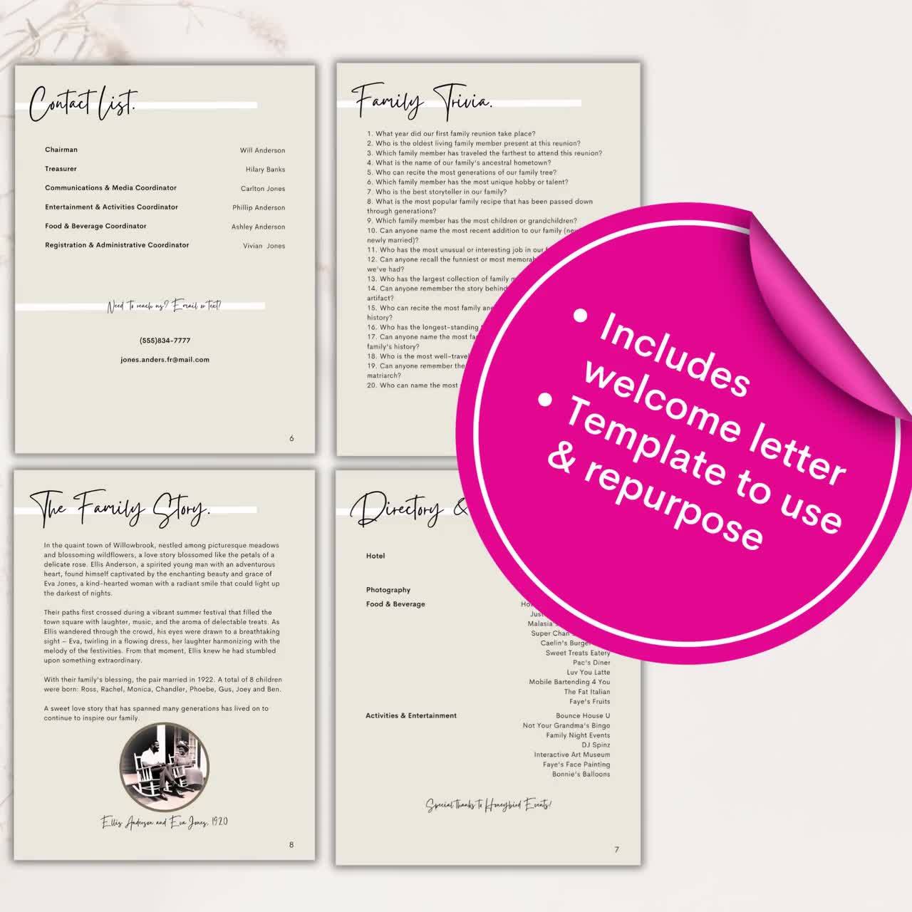 Family Reunion Registration Packet Edit Print Fill Out 40+ Family