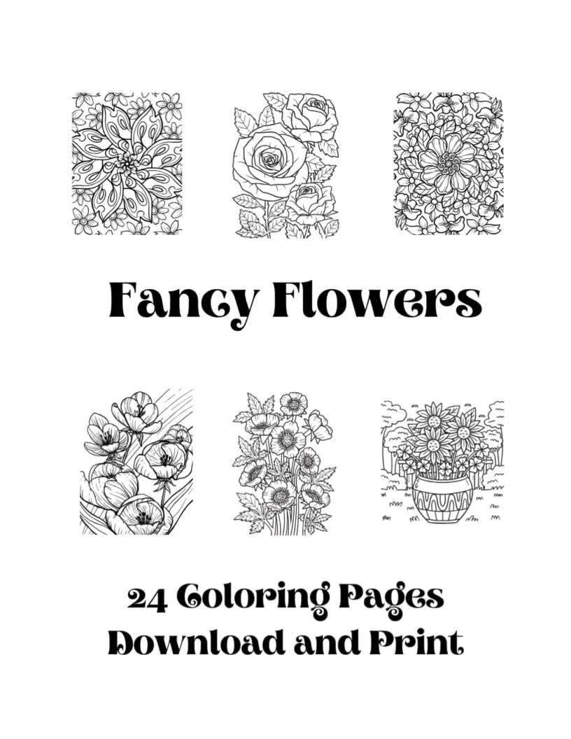 fancy flower coloring pages