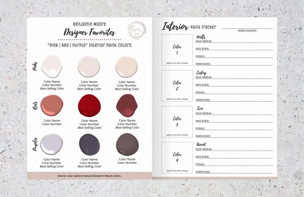 Benjamin Moore Paint Color Charts Red Favourite Colours