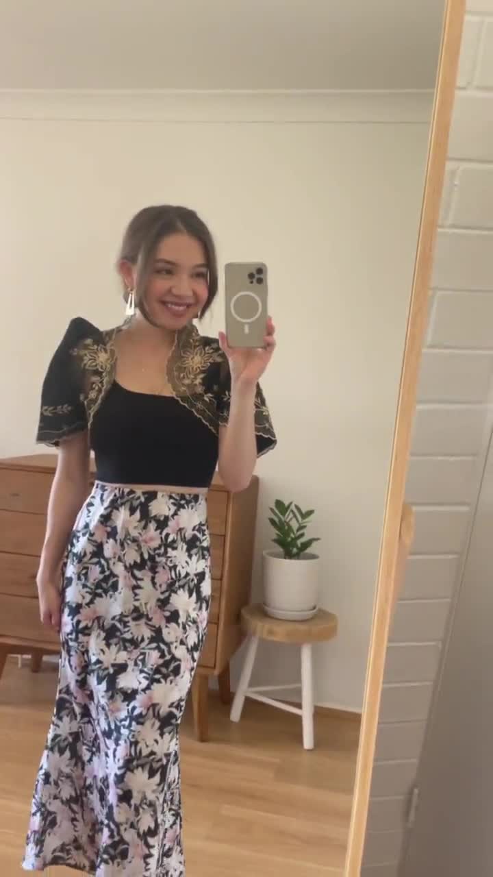 Luisa Black Mestiza Bolero Authentic Filipiniana Attire, 43% OFF