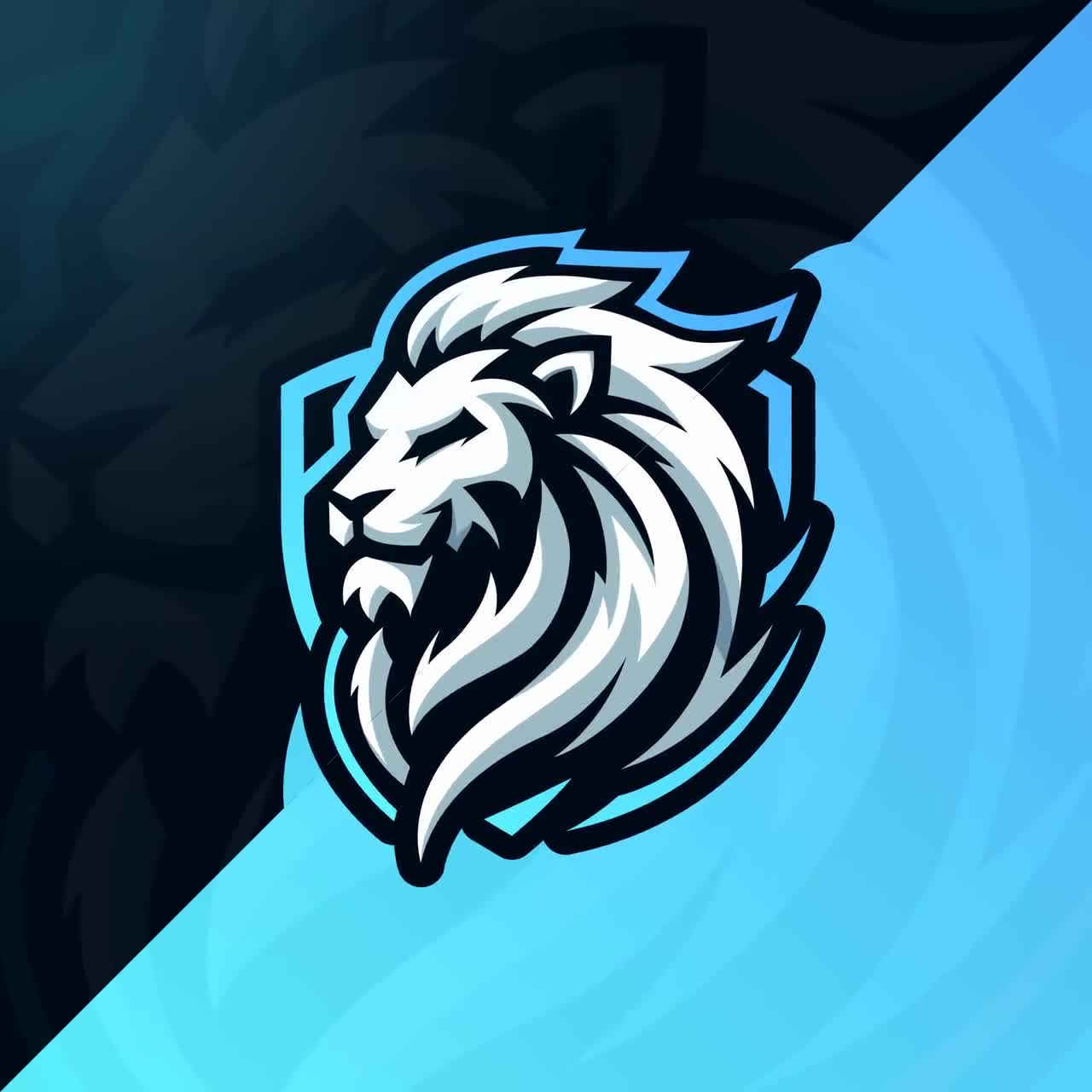 White Lion With Blue Background Logo File:SilverDoor Lion Company