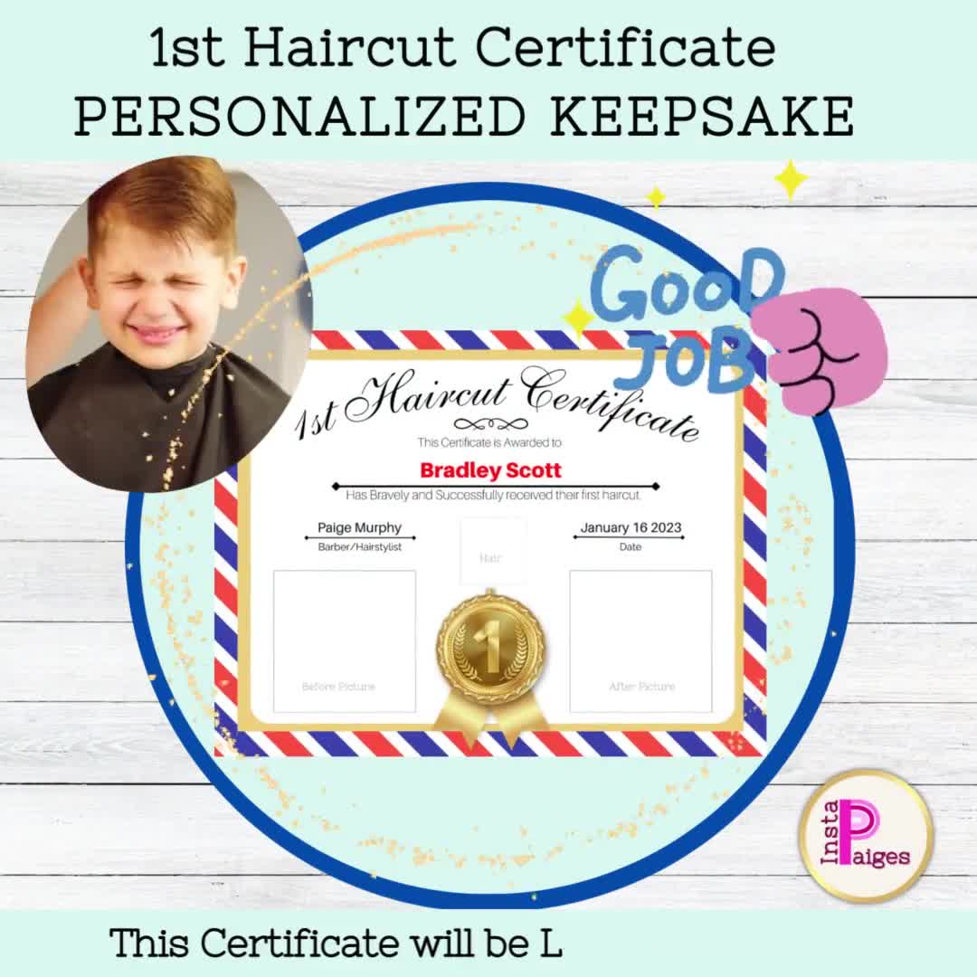 Baby First Haircut Certificate Achievement Certificates My First