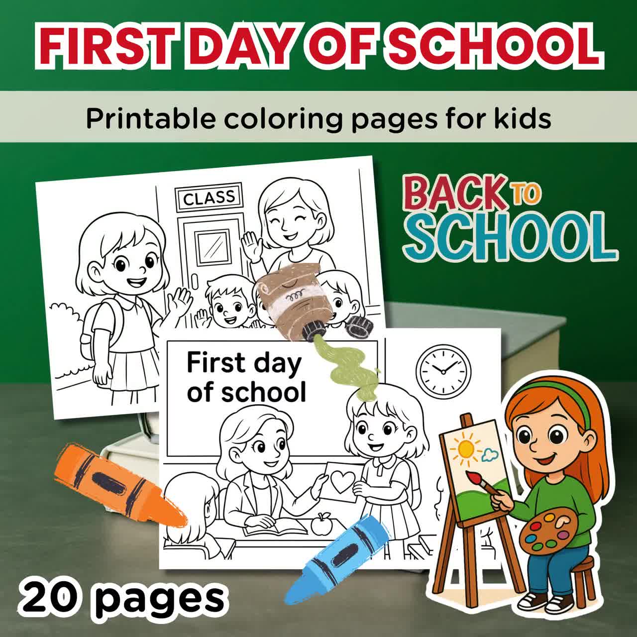 back to school coloring sheet kindergarten