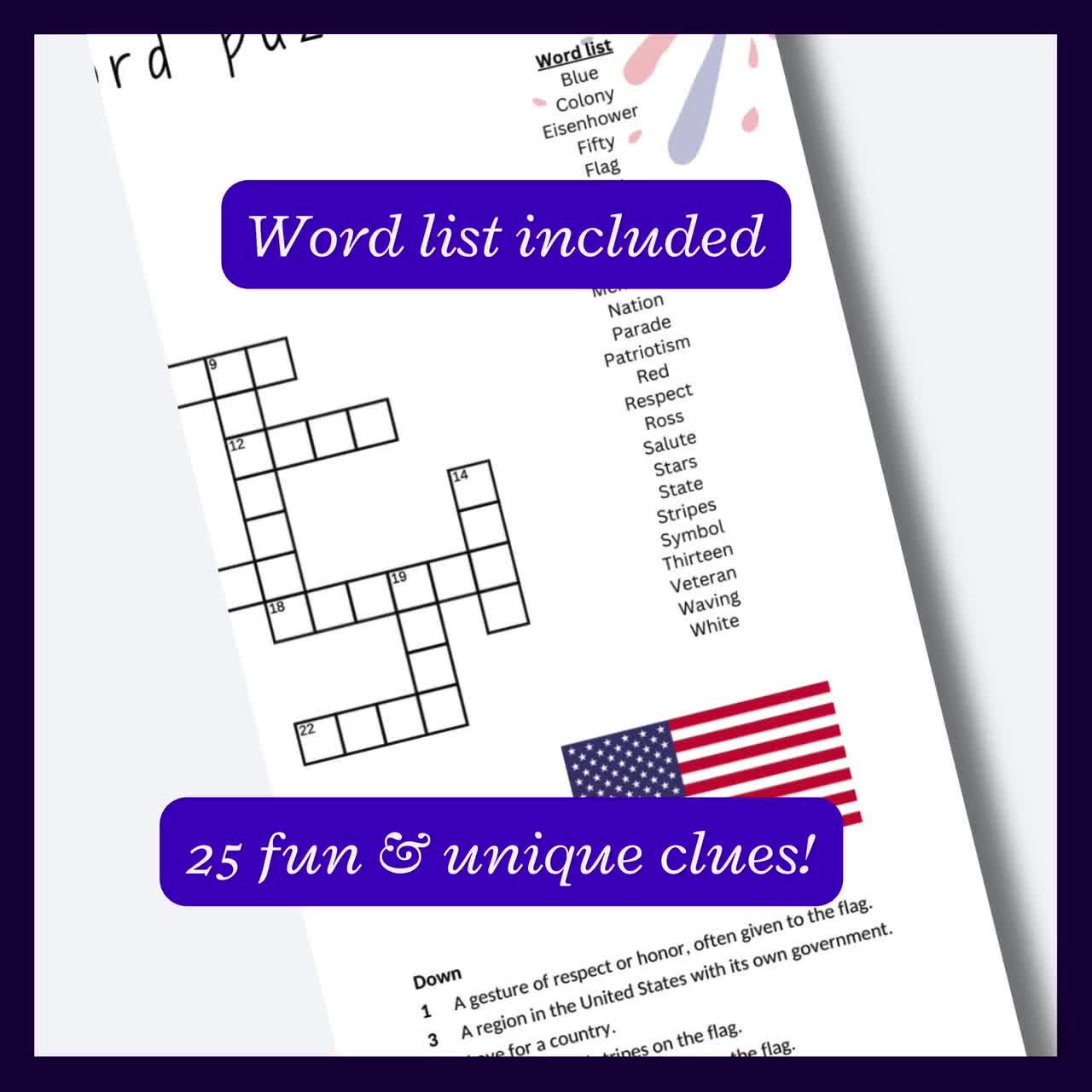 Flag Day Crossword Puzzles