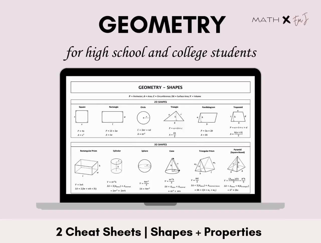Geometrie Formules Cheat Sheet Probability Distribution Cheat Sheet