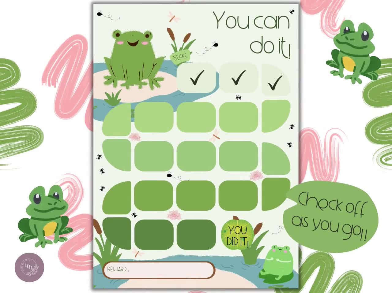 Frog Printable Wall Growth Chart
