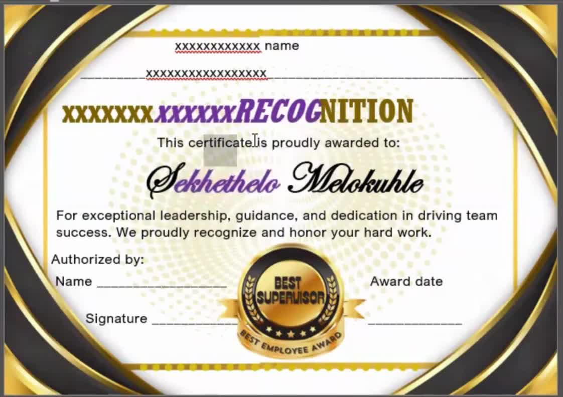 Best Boss Certificate