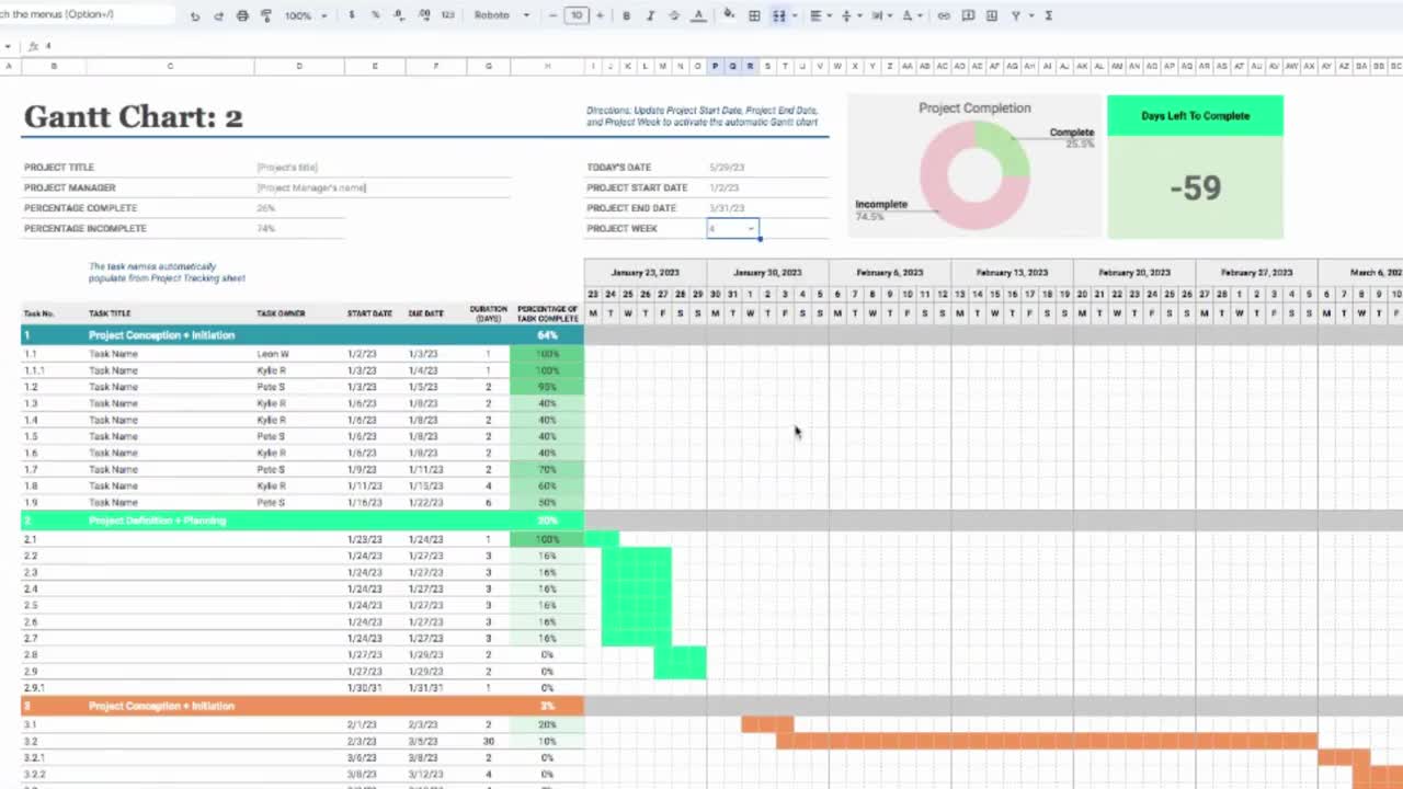 Gantt Chart From Excel 2010 Project Plan Onepager Express Reporting On