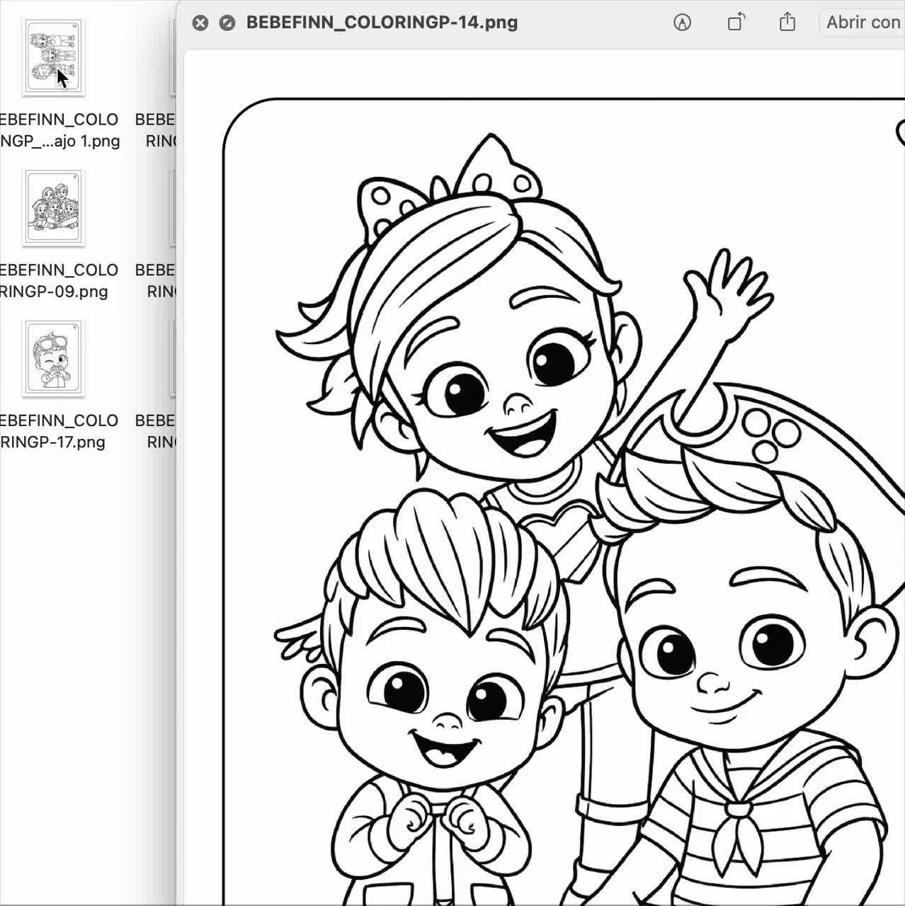 bebefinn coloring pages