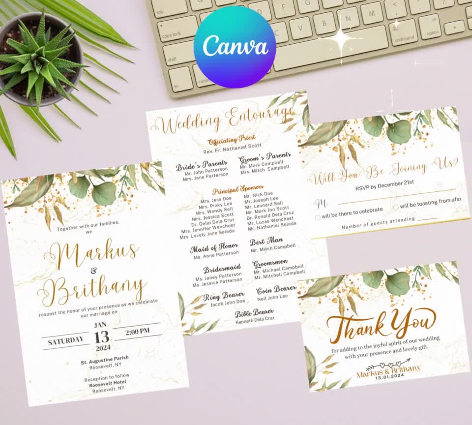 Wedding entourage invitation templates | Honestweddingadvice.com