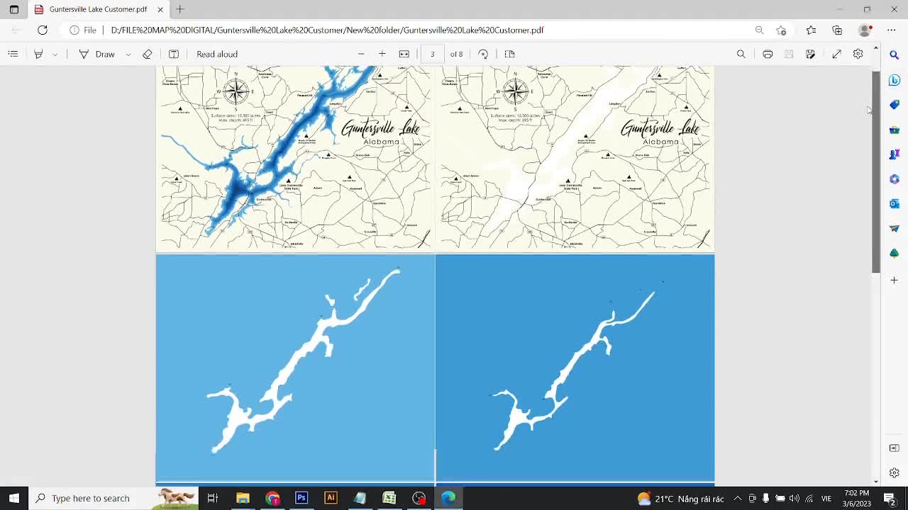 Mapa Del Lago Guntersville Con Profundidades Guntersville Lake Topo