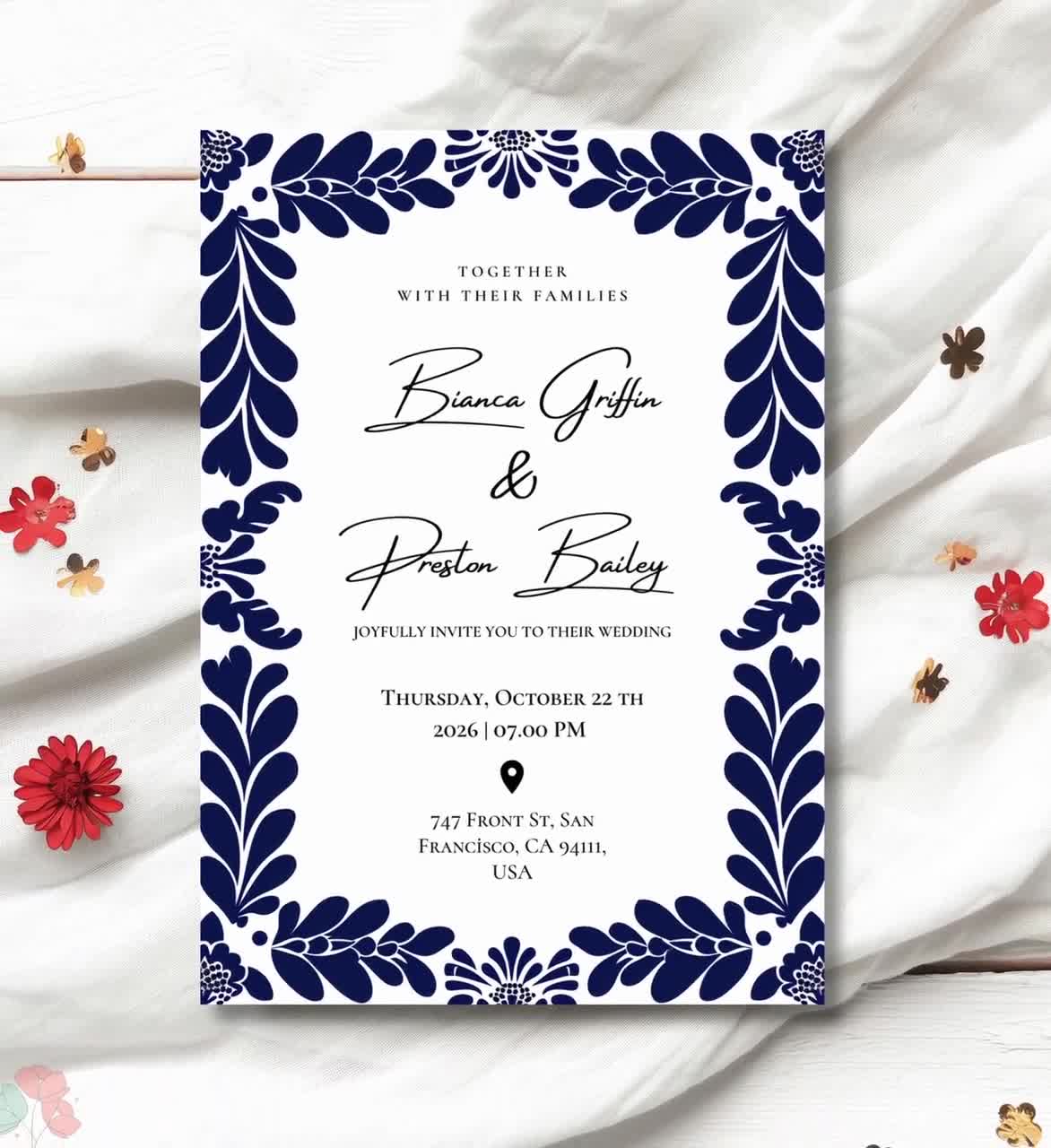 Vintage Mexican Wedding Invitation