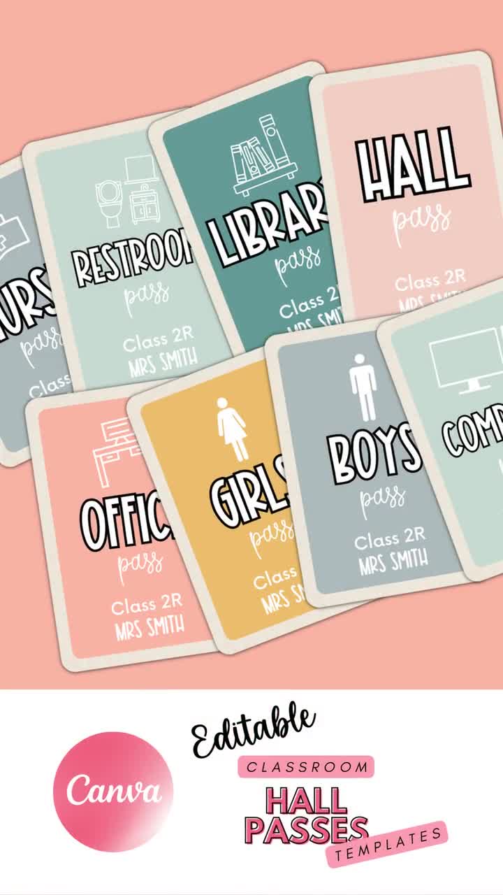 Plantilla De Pase Para El Salón De Clase