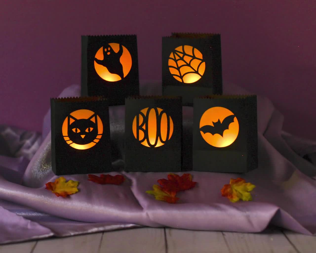 Animated Halloween Paper Bag Lights