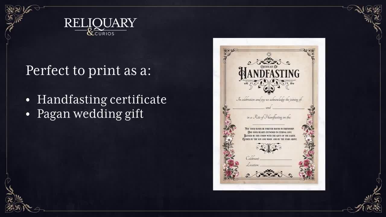 Handfasting Certificates And Print Create Personalized Handfasting