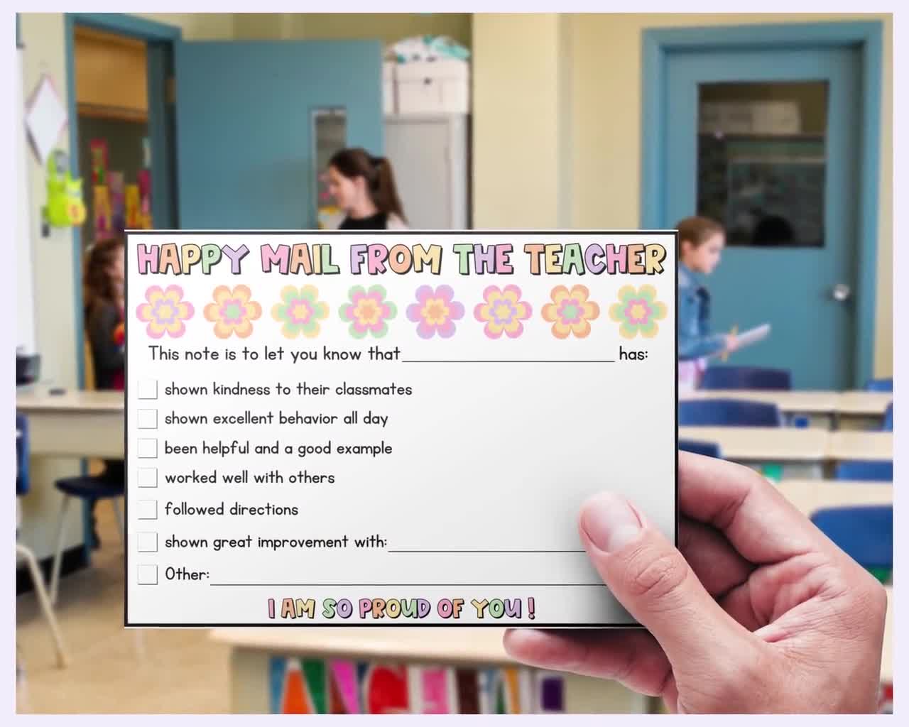 Classroom Incentive Cards 50 Pcs Teacher Mail Notes To Parents ...